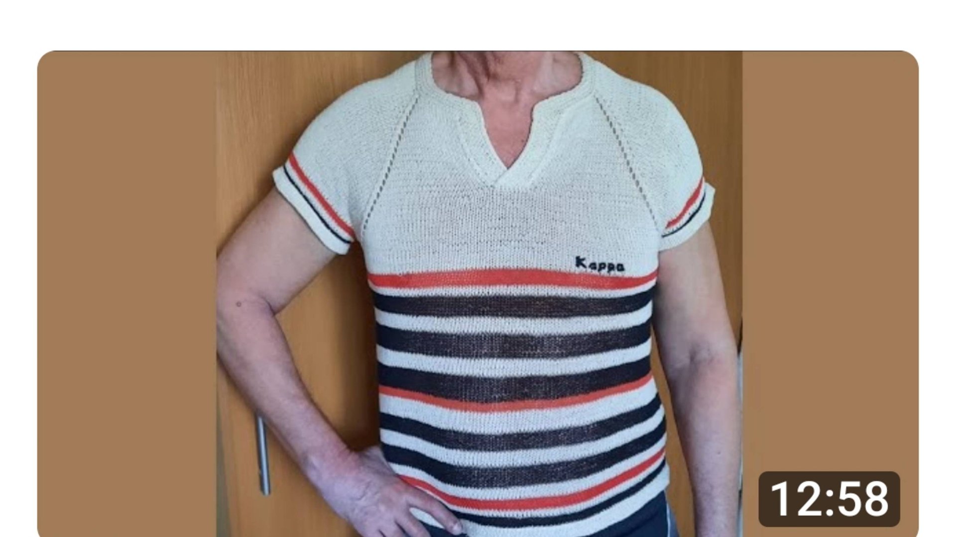 Летняя, мужская футболка спицами.