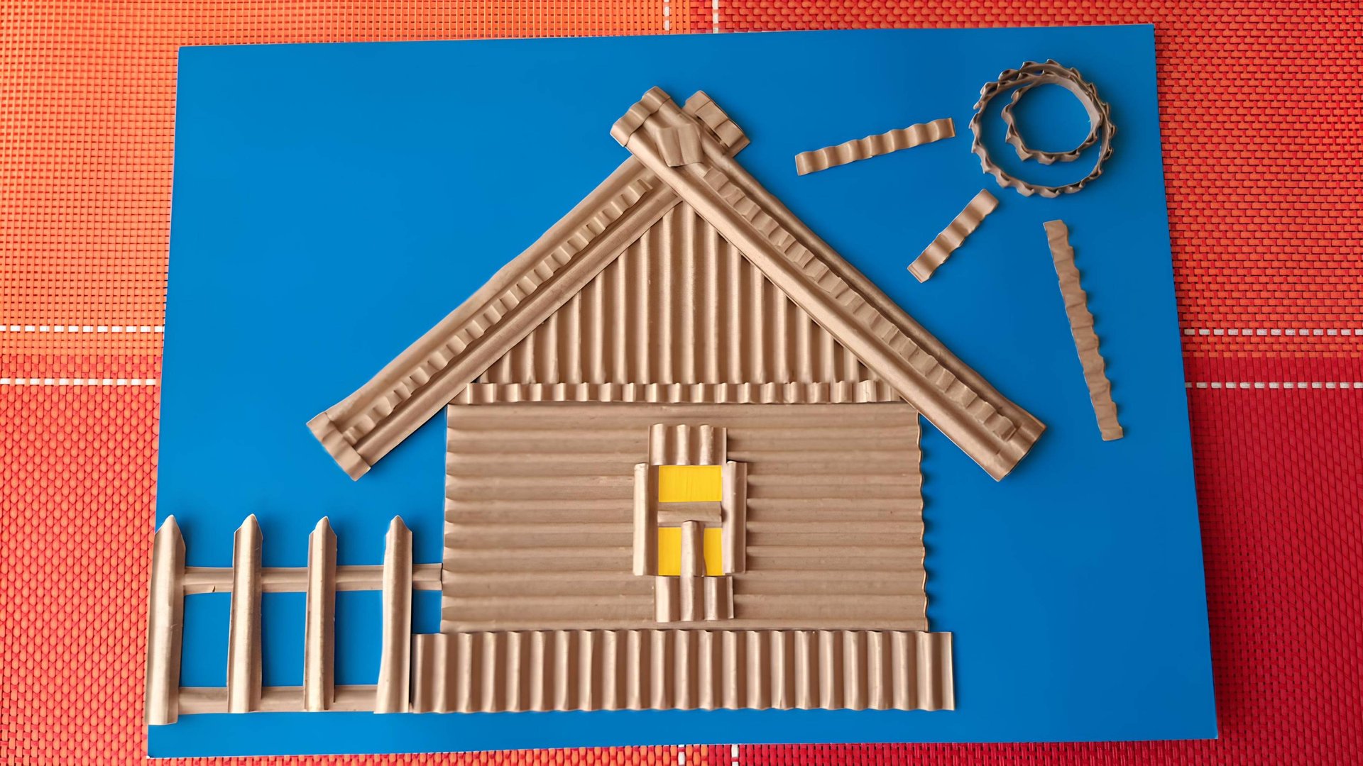 🚀Строительство и украшение дома. Изба из гофрокартона