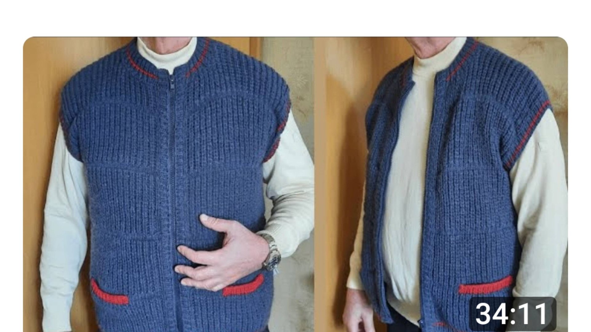 Мужской жилет "Персей", спицами. 🙋♂️