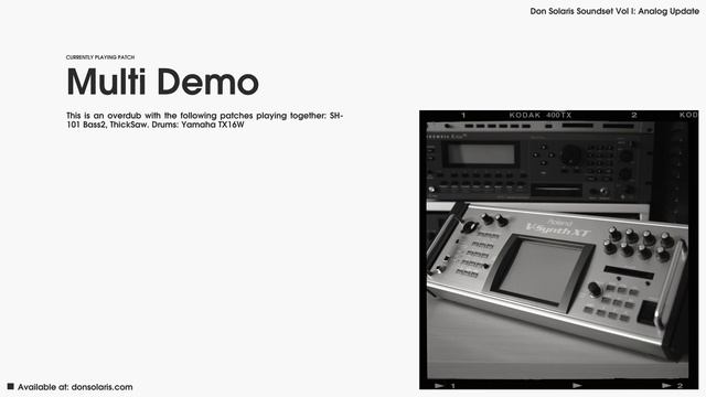 Roland V-Synth, XT & GT - Don Solaris Soundset Vol I Analog Update