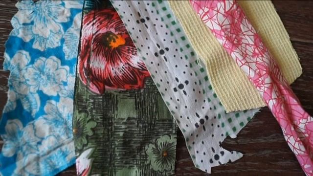 Поделка дерева из ткани и цветной бумаги / Простые поделки для детей