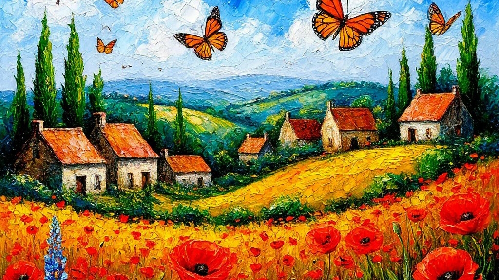 Доброе утро! Деревня, цветущие поля.