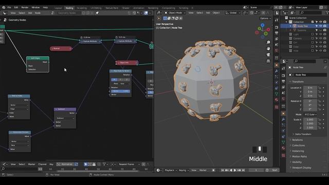Instance On Face With Rotating(Экземпляр На лицевой Стороне С Вращающимся)60Geometry Nodes