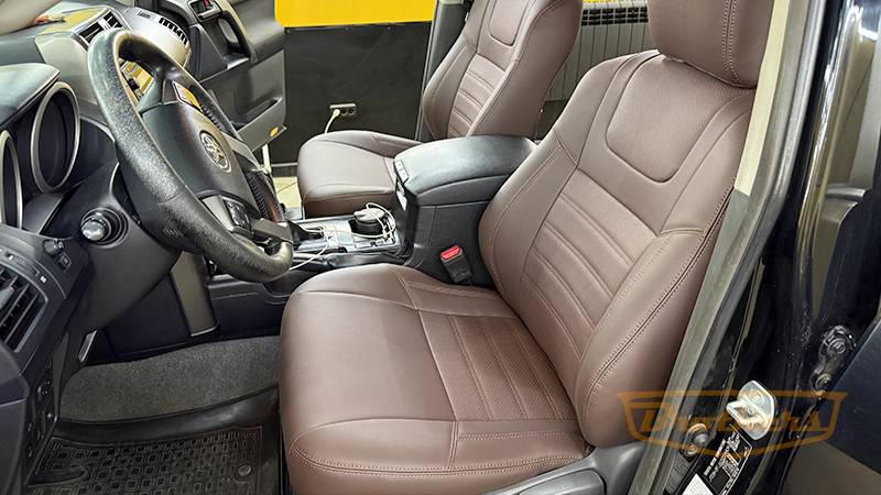 Авточехлы для Toyota Prado 150 в цвете шоколад