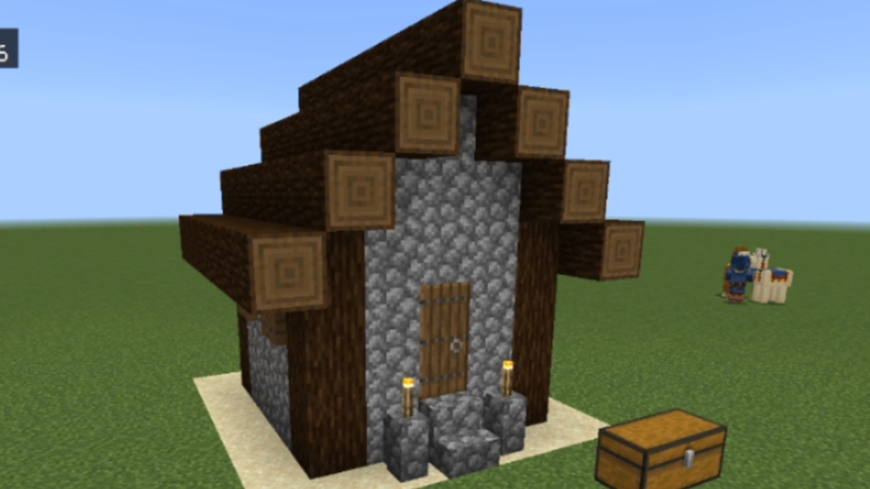 Как построить дом жителя из таёжной деревни с сундуком и верстаком