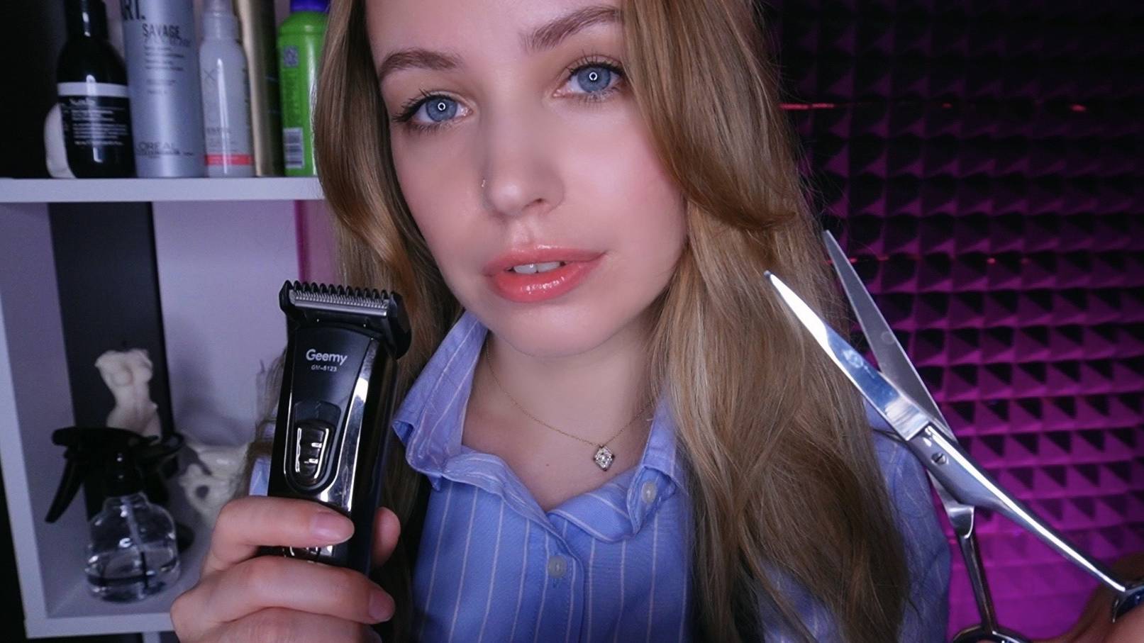 АСМР парикмахер, стрижка волос