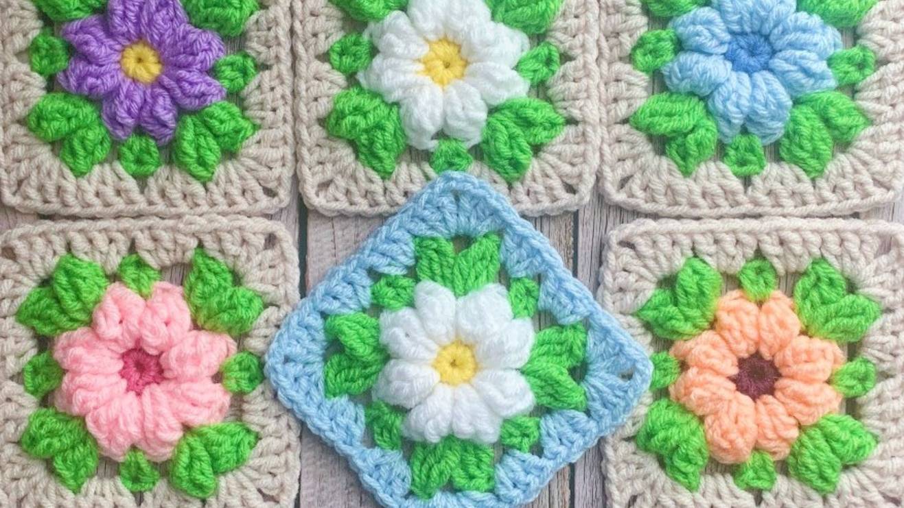Вяжем Крючком Цветочный Бабушкин квадрат легко, просто и красиво, мастер класс по вязанию