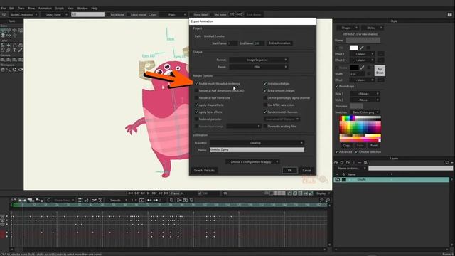 Бесплатный курс по Moho 14 - Урок 4 - Экспорт анимации (Export animation)