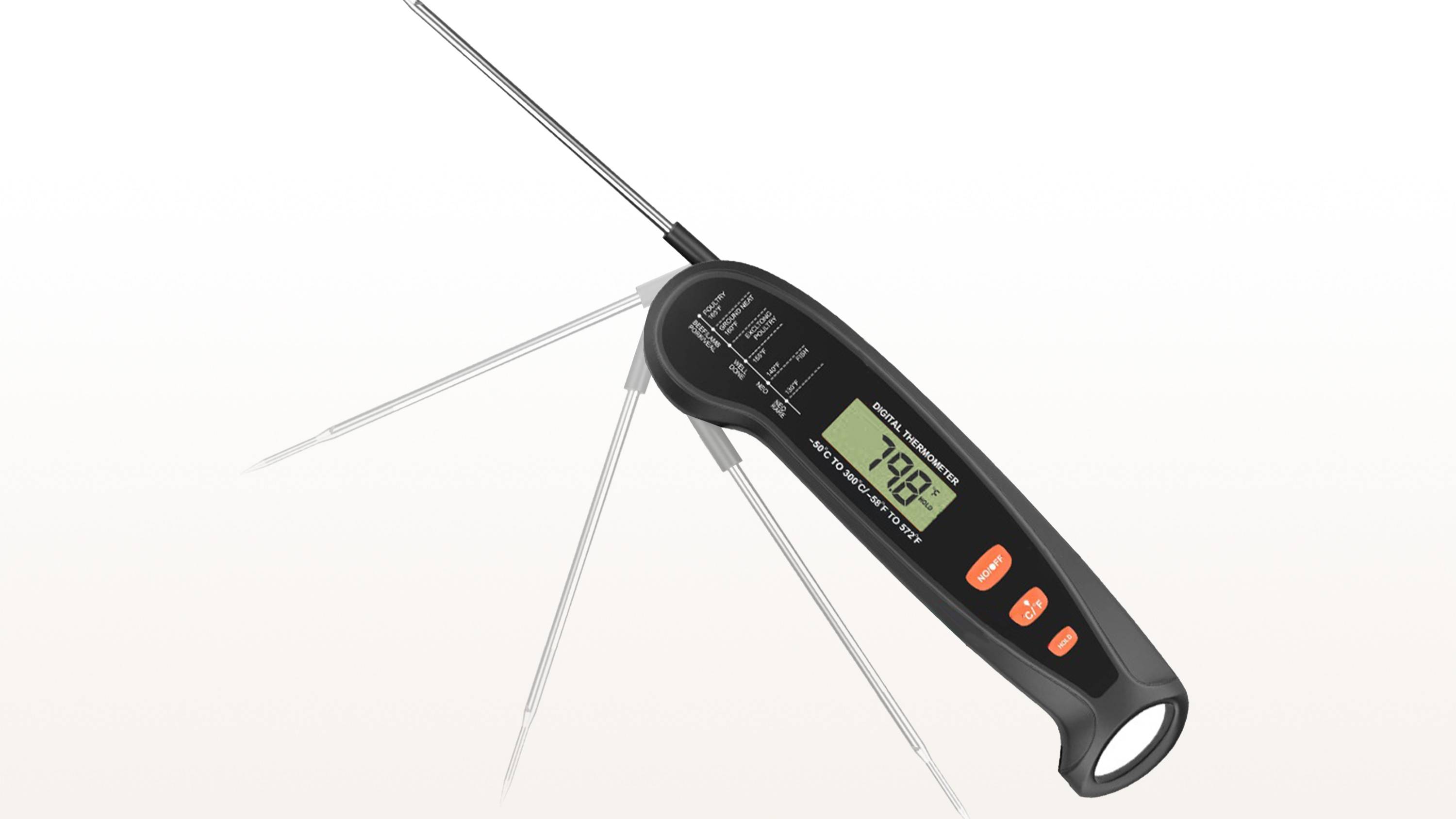Цифровой термометр Model 1, складной, черный