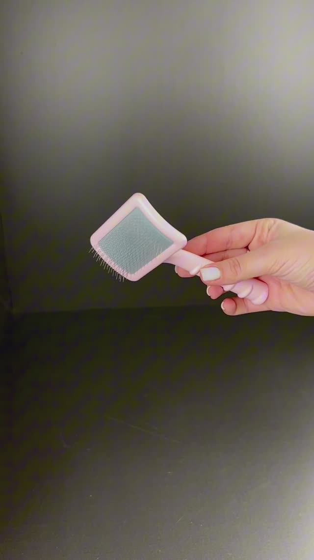 Пуходерка средней жесткости малая розовая