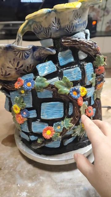 Волшебно красивый настольный фонтан из глины Дюна