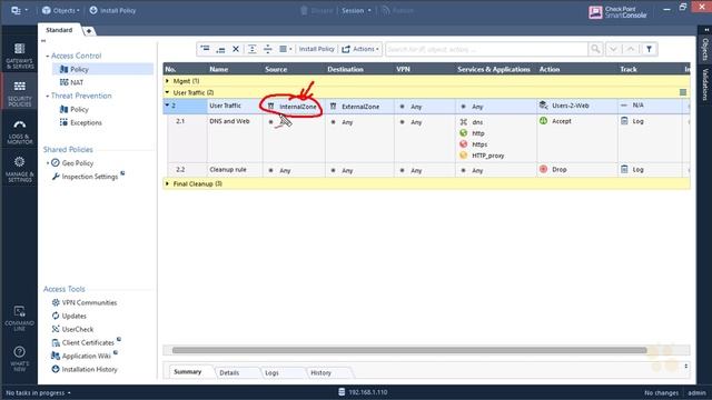 19 Check Point CCSA R80 Security Policies Multiple SmartConsole