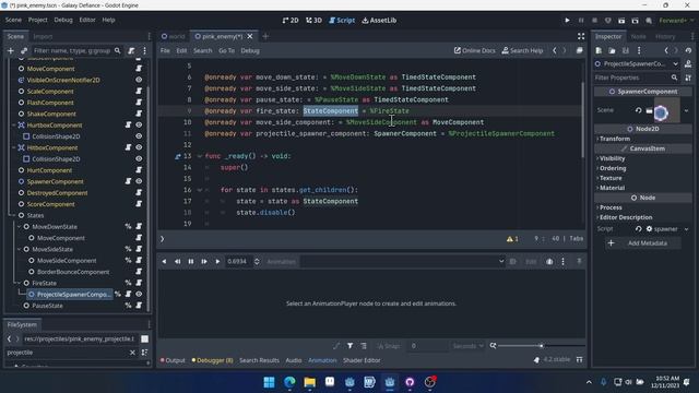 Учебник Godot 4 - Космический стрелок с использованием компонентов - P16 Розовый враг состояние