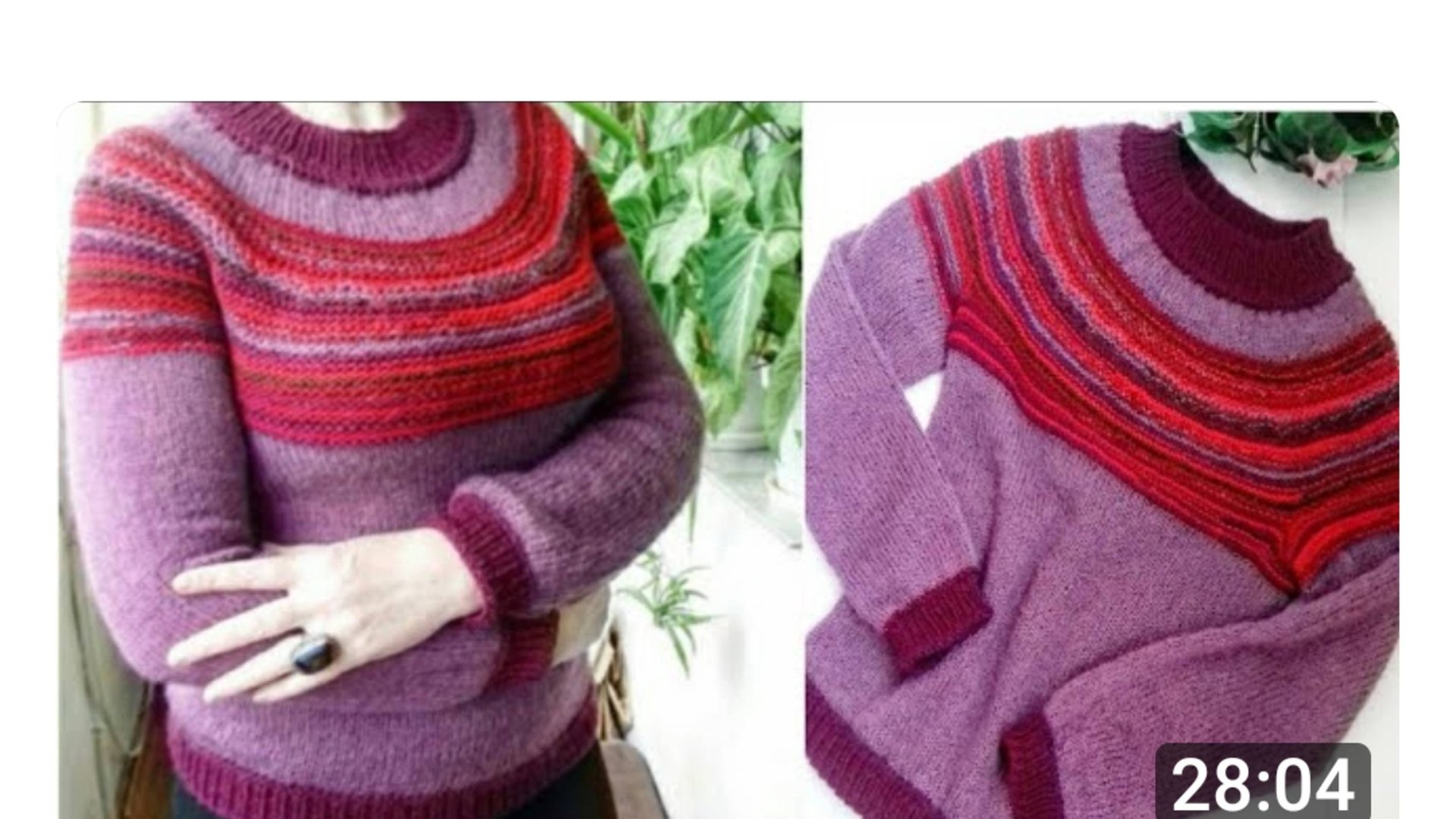 Джемпер _Рубин_ спицами МК (1часть) __ Jemper with knitting needles (1part)