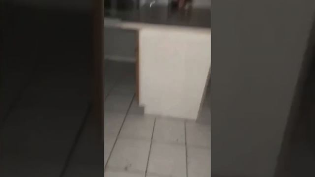 Кричащий призрак, полтергейст перевернул стулья на кухне