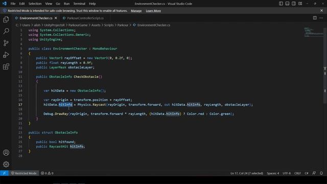 Динамическая система паркура Unity 3d Часть 18 (Обнаружение препятствий и хранение данных о них) в U