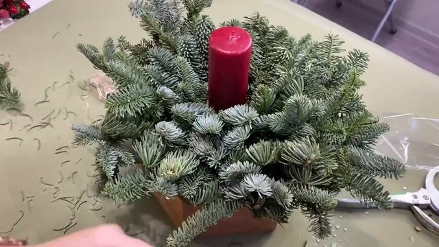 Новогодняя композиция со свечой и нобилисом своими рукамиМастер-класс из нобилиса