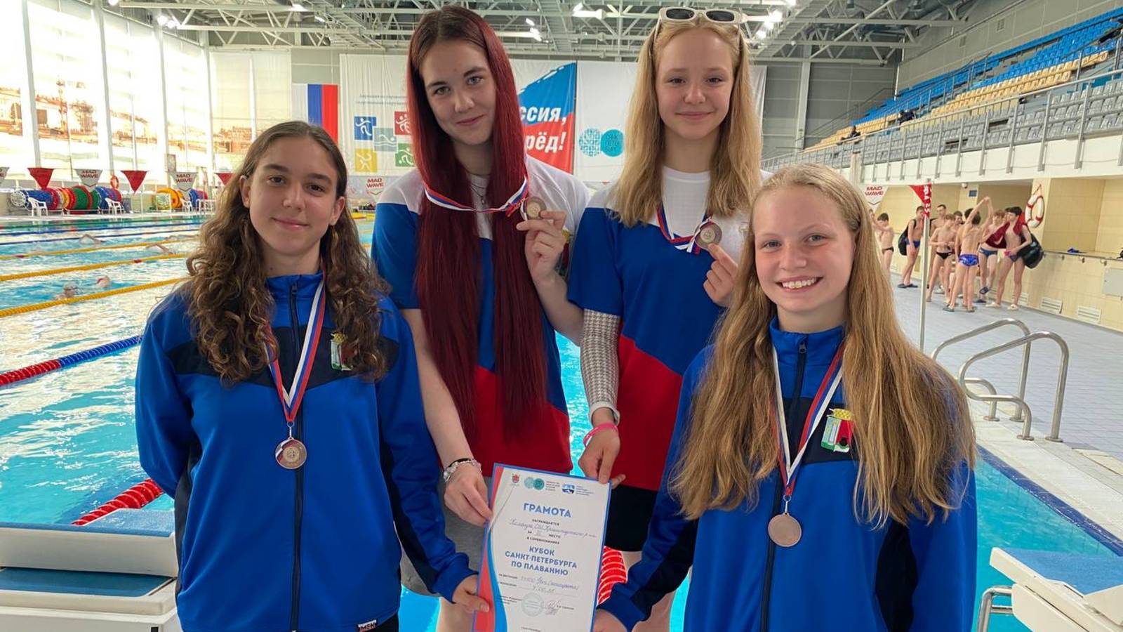 Сборная Кронштадта. Девочки 4х100 в/с (50). (7дорожка). Кубок Санкт-Петербурга