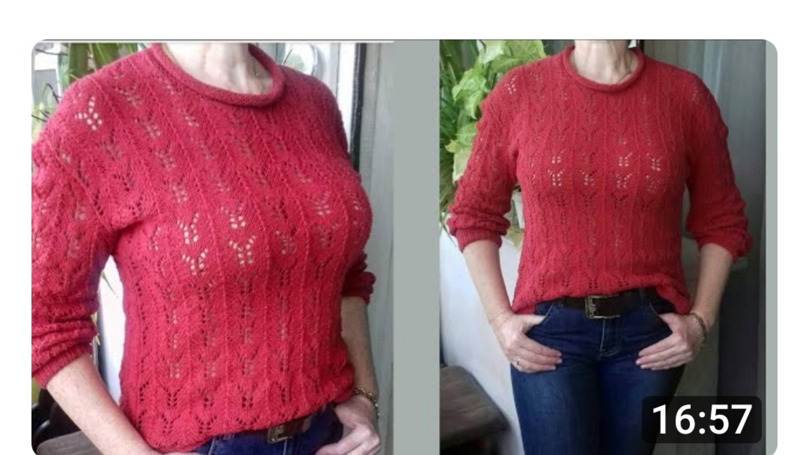 Ажурный джемпер спицами (1часть)