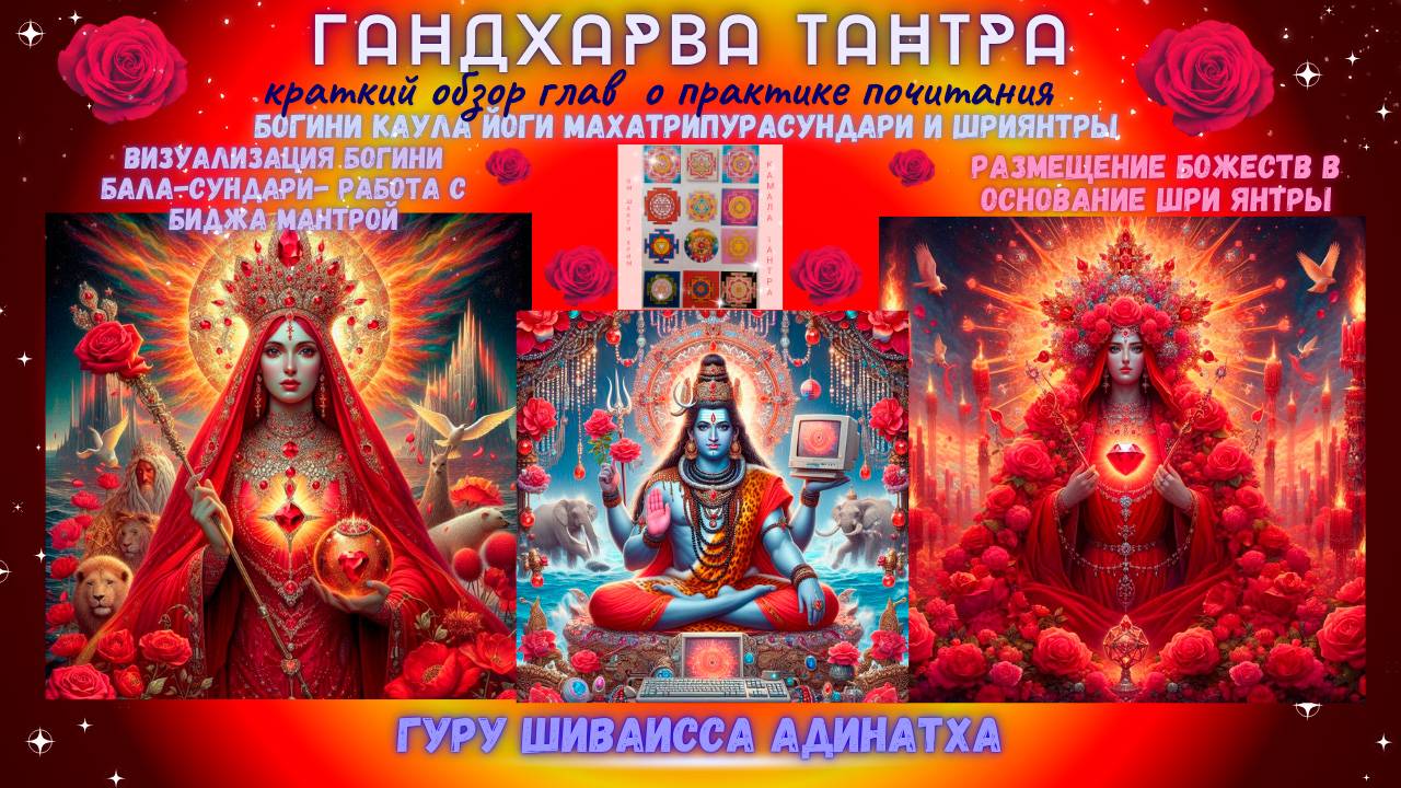 ГАНДХАРВА ТАНТРА гл. 12-17 -  почитание Богини Махатрипурасундари подношение 16 упачар, освящение пр