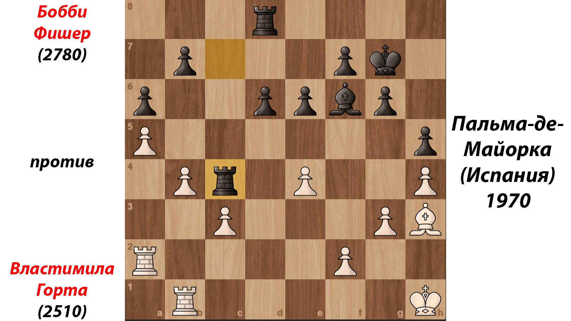 Бобби Фишер против Властимила Горта. Пальма-де-Майорка (Испания), 1970.