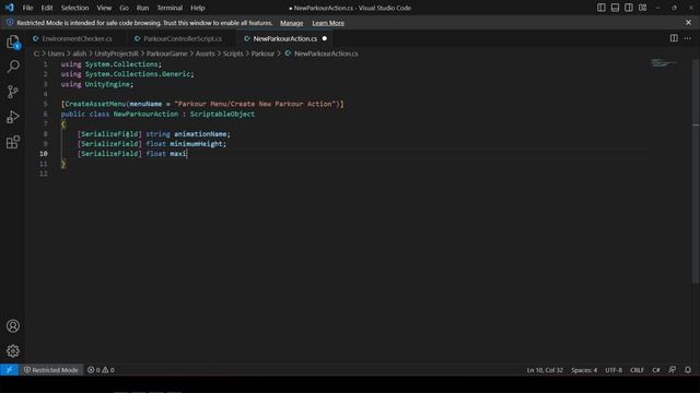Динамическая система паркура Unity 3d Часть 21 (Создание действий в паркуре) в Unity