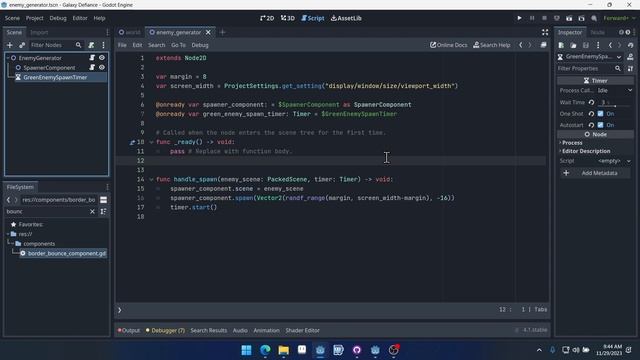 Учебник Godot 4 - Космический стрелок с использованием компонентов - P10 Генератор врага