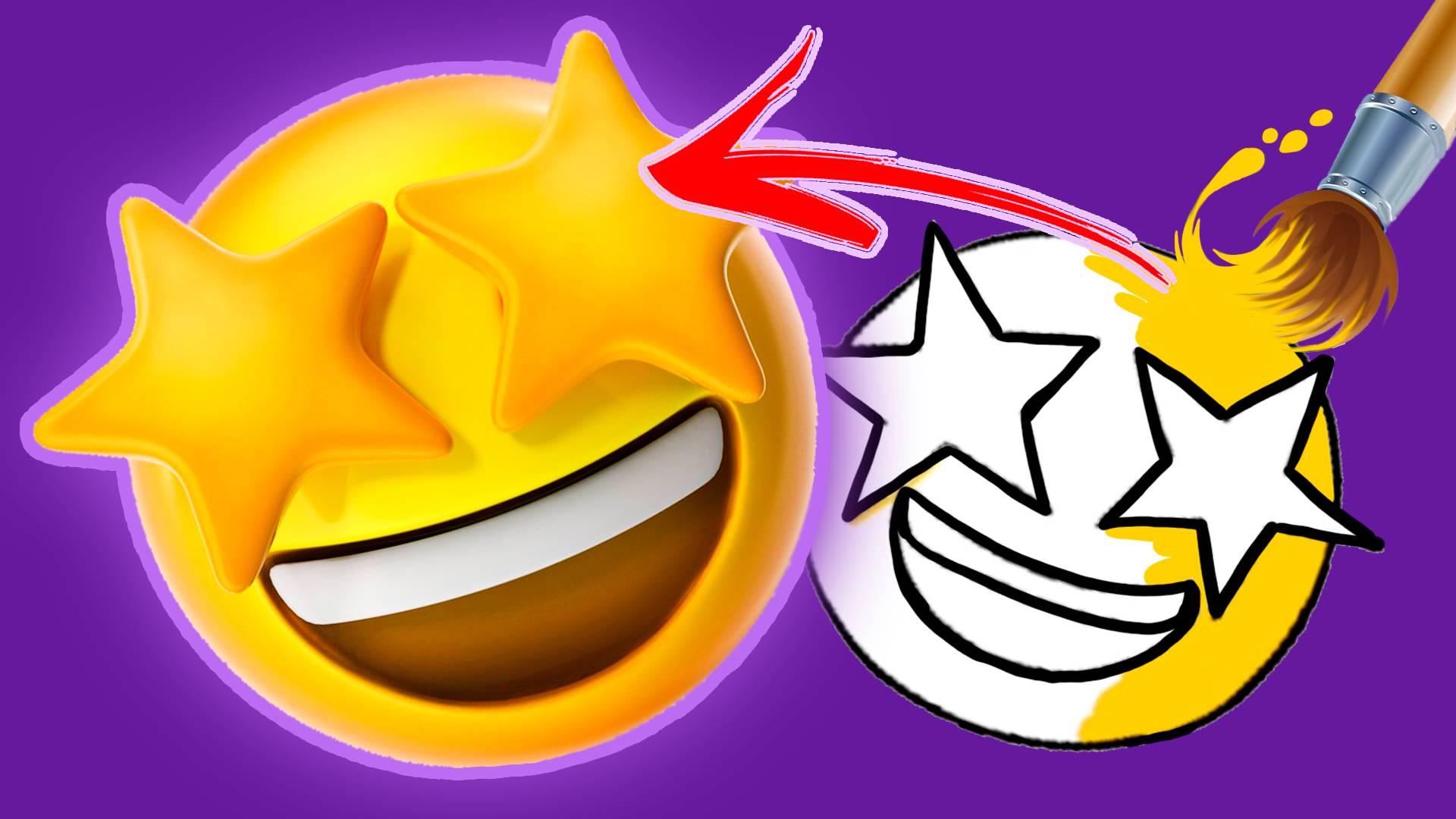 Как нарисовать Эмодзи со звездочками. Легко, средний уровень и профи🤩