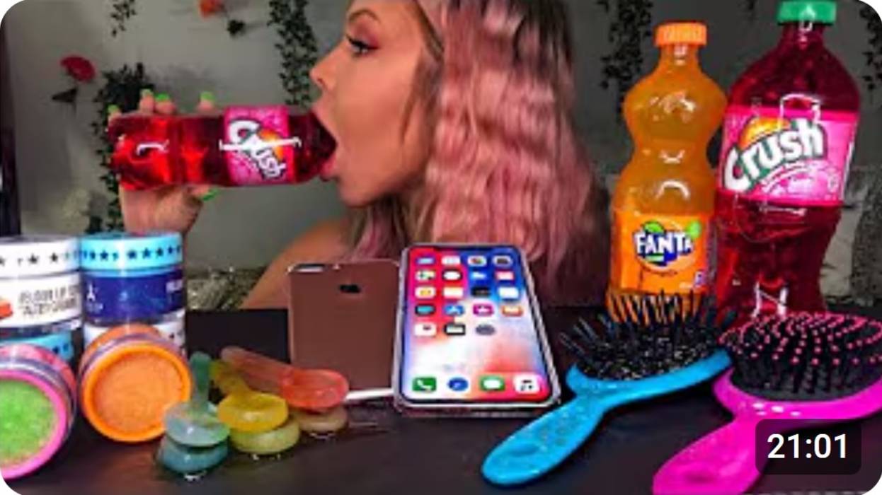ASMR СЪЕДОБНАЯ БУТЫЛКА ИЗ-ПОД ГАЗИРОВКИ, ЛОЖКИ, IPHONE, ЩЕТКА ДЛЯ ВОЛОС, СКРАБ ДЛЯ ГУБ, САМАЯ ПОПУЛЯ