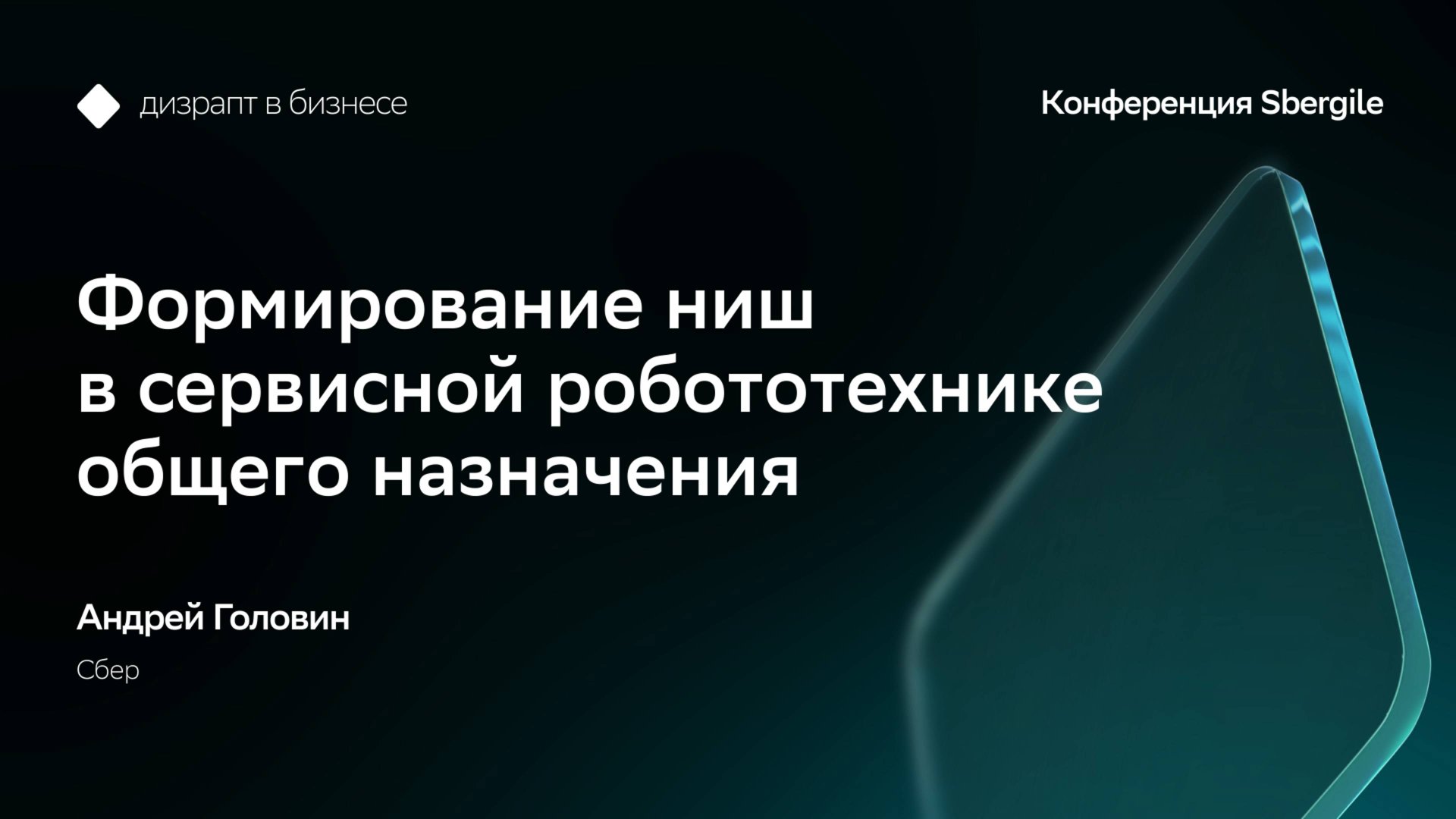 Формирование ниш в сервисной робототехнике общего назначения, Андрей Головин