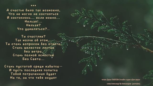 А счастье было так возможно читает Дарья ПАВЛОВА Онлайн-студия «Дом звука»