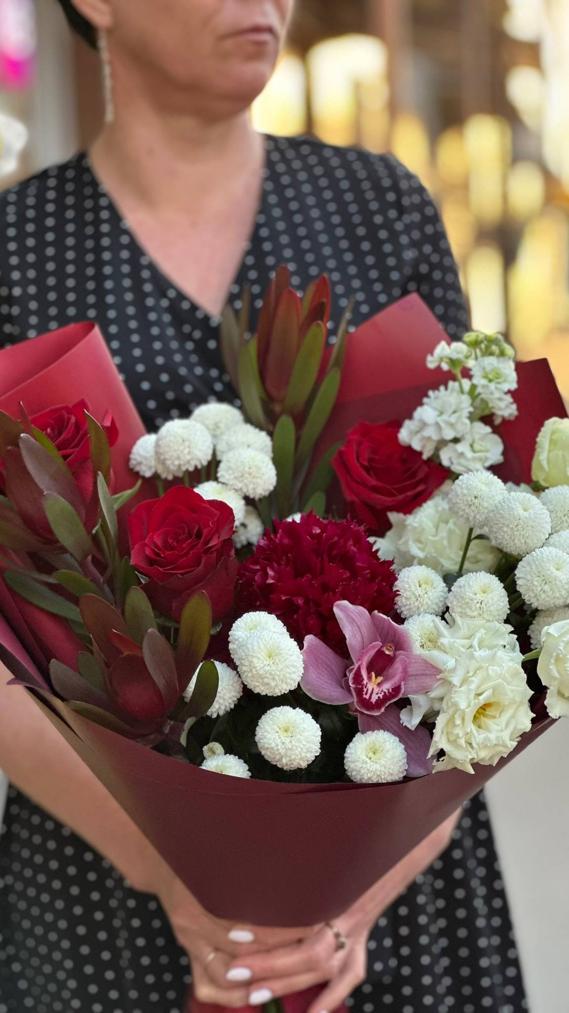 Сборный букет «Бордовая элегия»