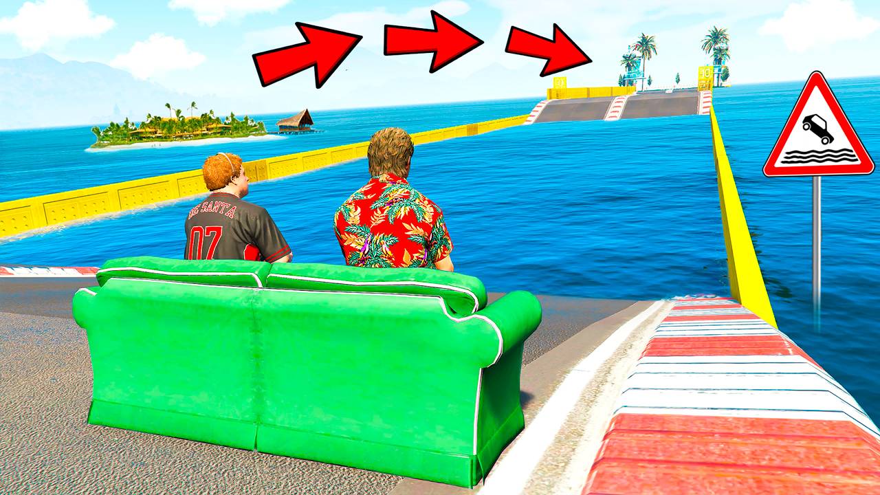 СМОЖЕТ ЛИ ДИВАН ПРОЕХАТЬ ГЛУБОКУЮ ЯМУ С ВОДОЙ В ГТА 5 ЭКСПЕРИМЕНТЫ В GTA 5