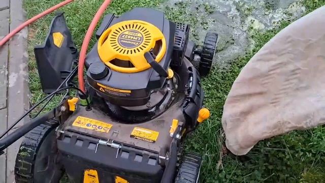 Промыл бензиновую газонокосилку после первого покоса.
