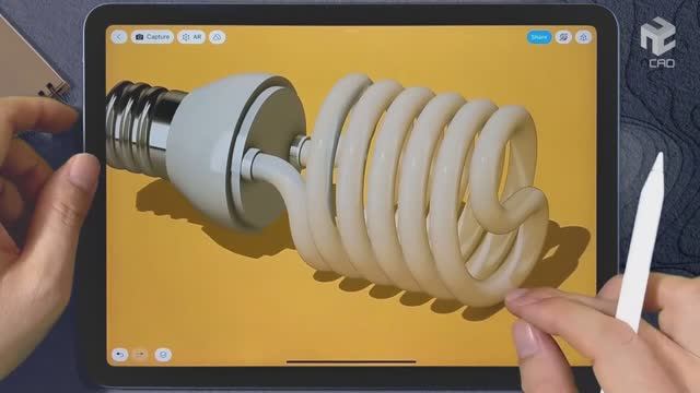 Моделирование спиральной лампочки 💡 _ Shapr3D