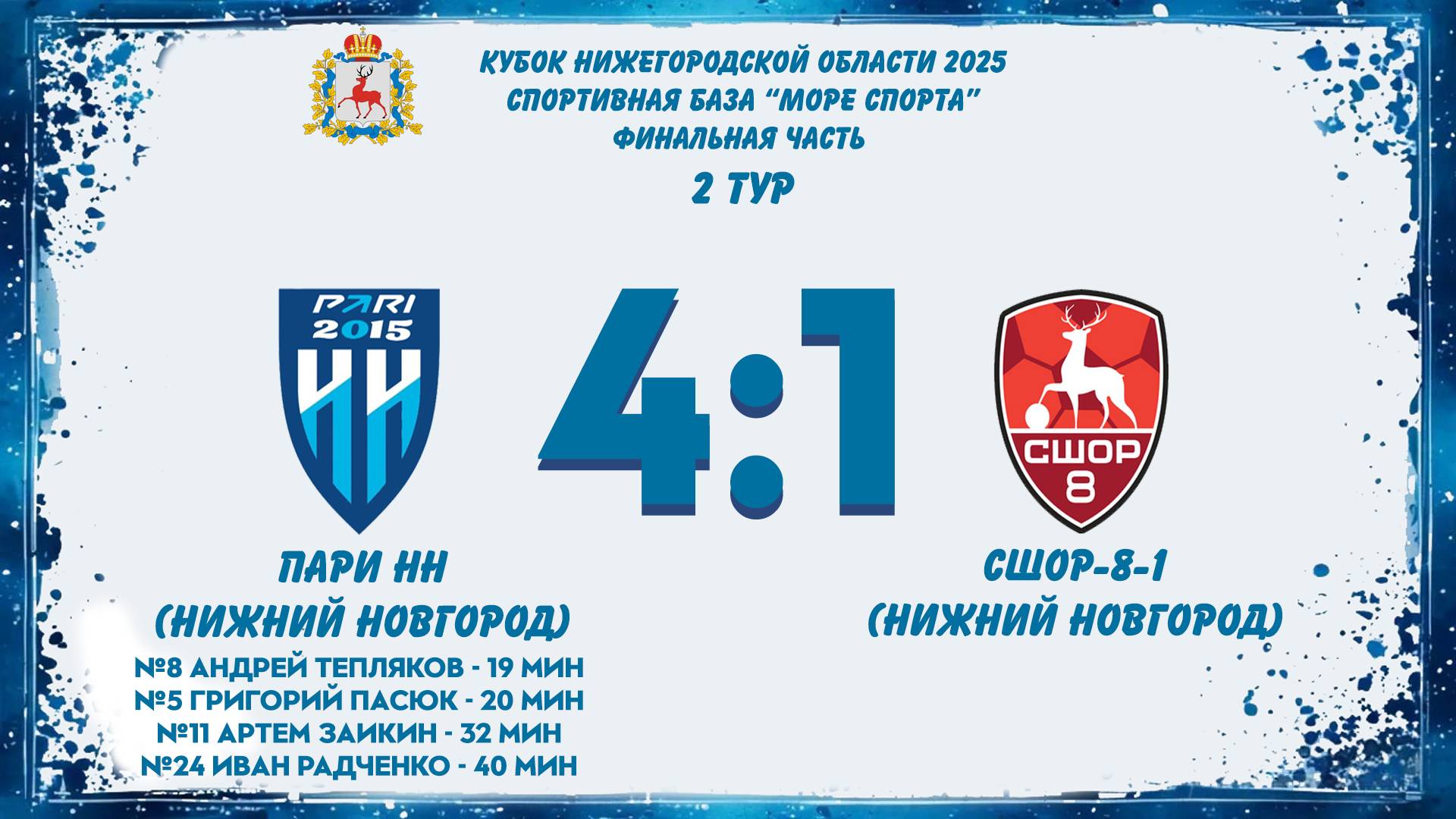 Пари НН (Нижний Новгород) - СШОР-8-1 Белые (Нижний Новгород)