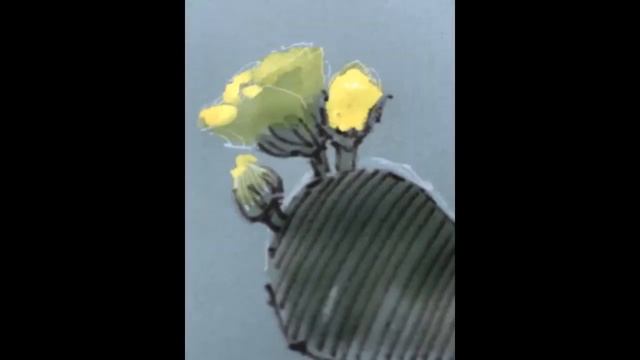 Рисуем лето  Урок № 1  Цветущий кактус