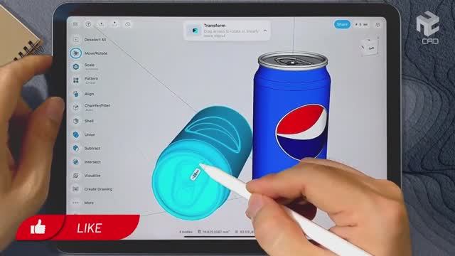 Моделирование банок из-под кока-колы на iPad _ Shapr3D
