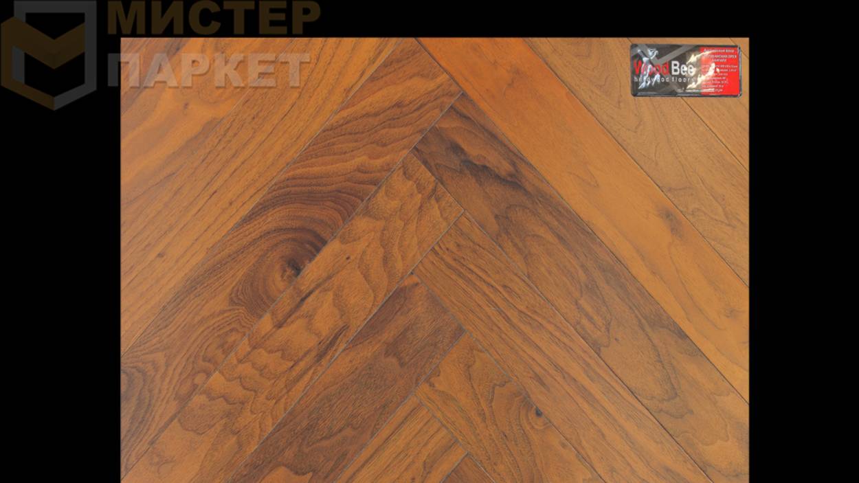 Инженерная доска Wood Bee Английская елка Орех Congaree ABС 92 мм