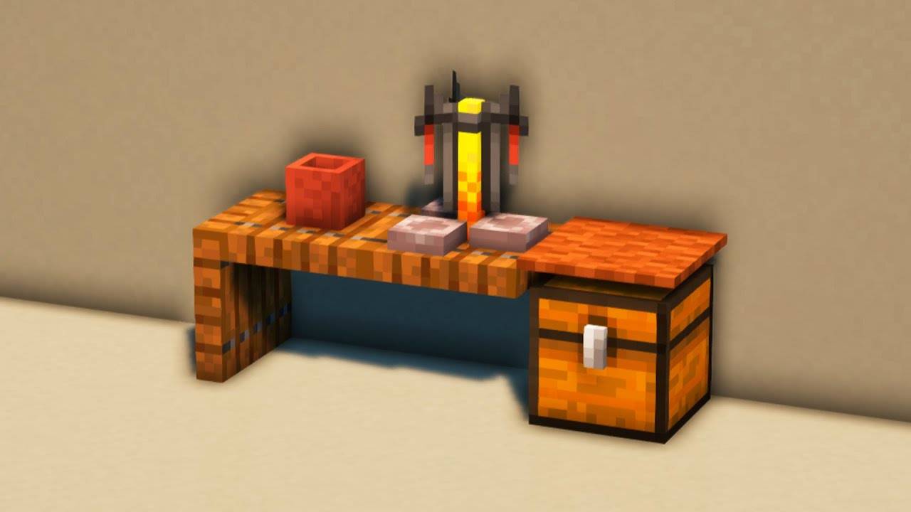 Стол С Сундуком в Майнкрафте