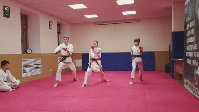 Аттестация на 2 кю. Каратэ. Ксюша успешно прошла эту аттестацию. Справилась с волнением. Умница!