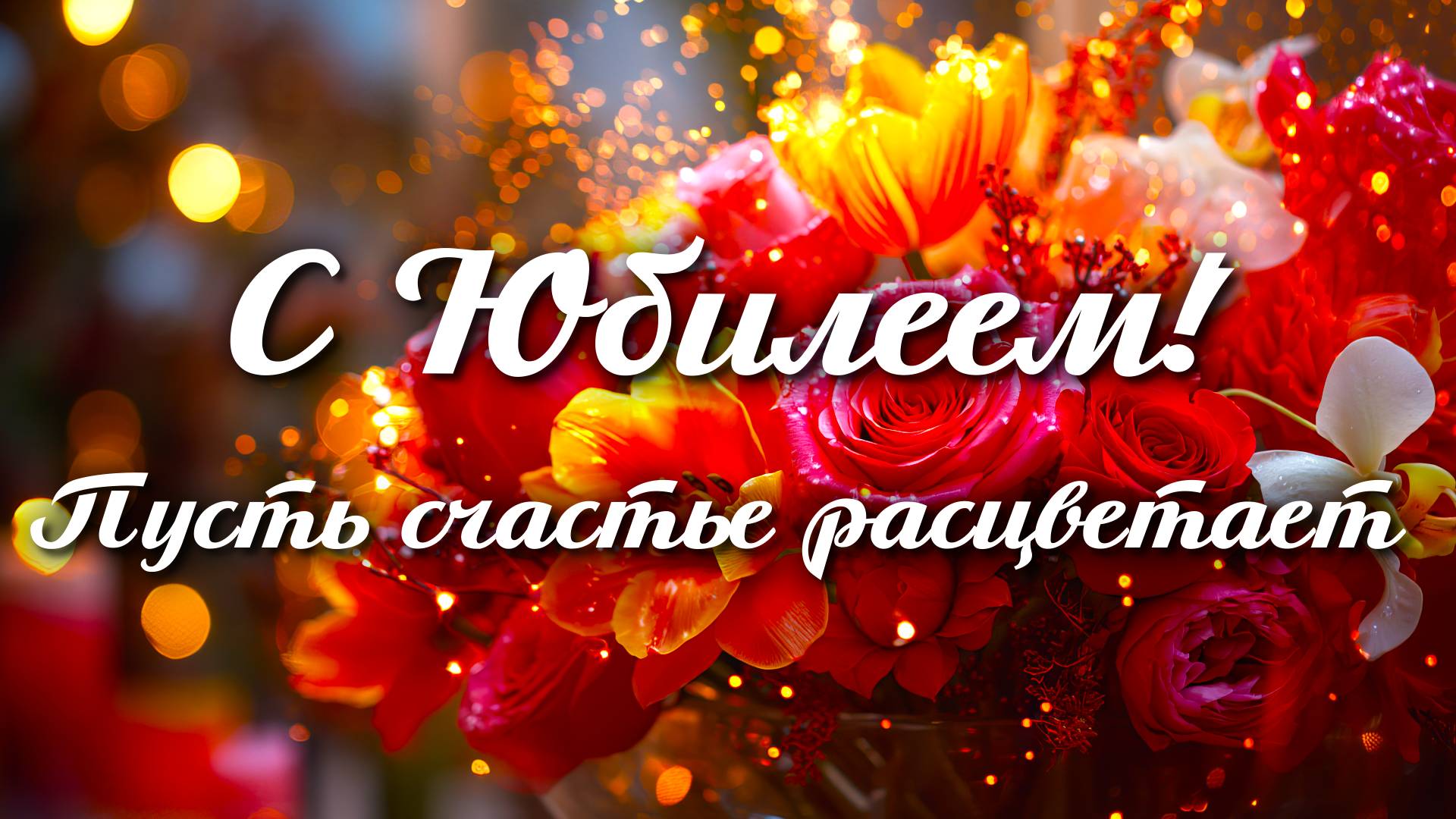 С Юбилеем! 🎁 Красивое поздравление с цветами и добрыми словами