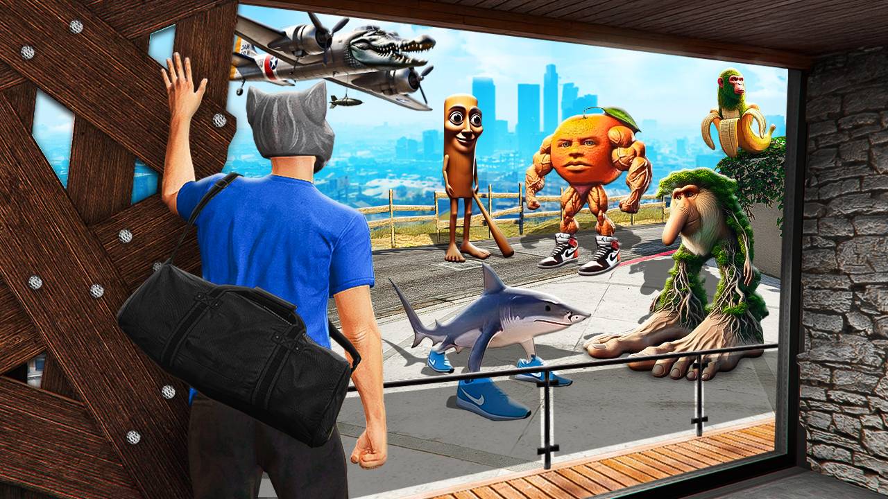 ЗАЩИТИТЬ ДОМ ФРАНКЛИНА ОТ ИТАЛЬЯНСКИХ БРЕЙНРОТ В ГТА 5!