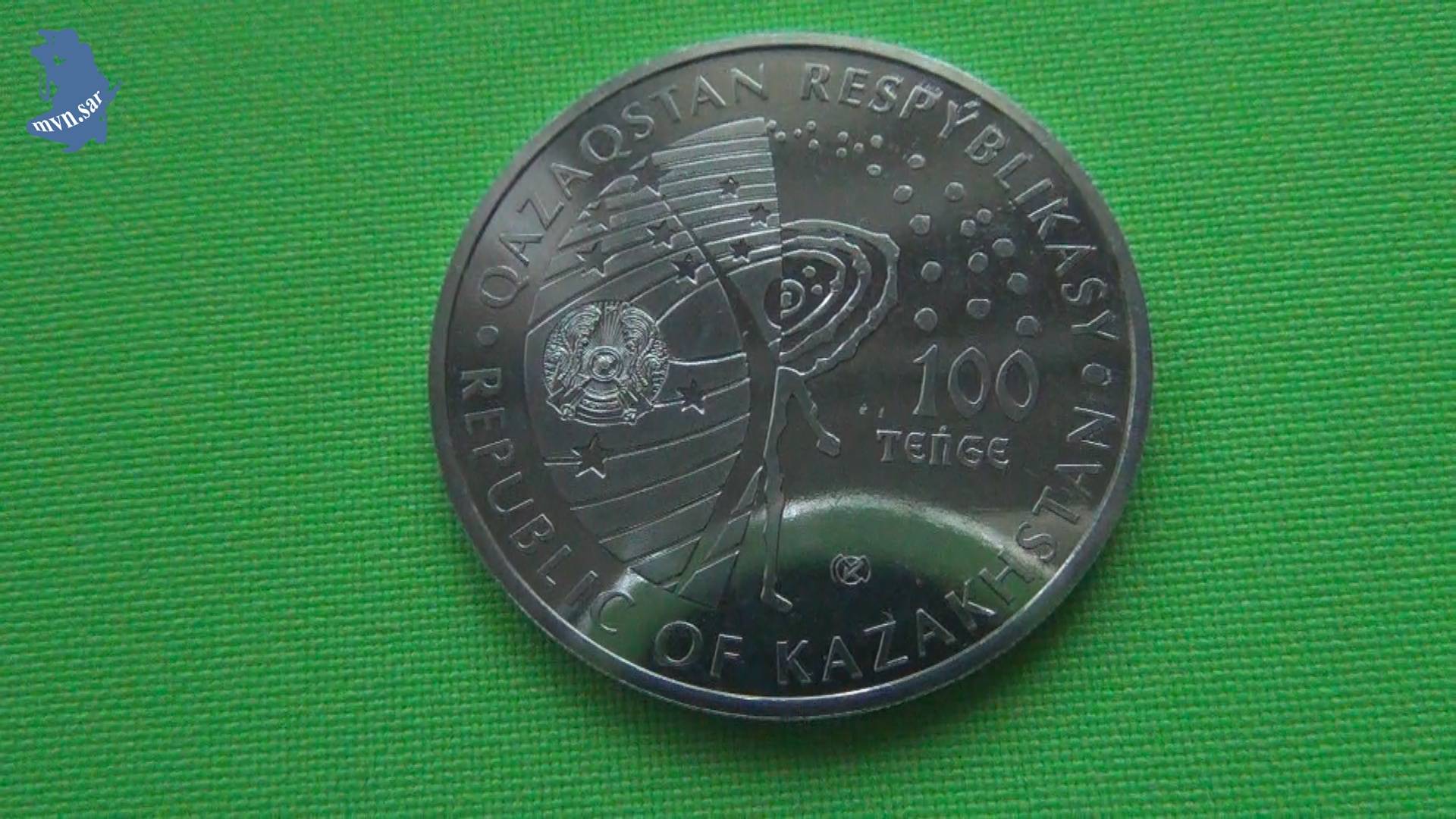 монета 100 тенге Салют-1, Казахстан 2021г. 1971-2021.#893