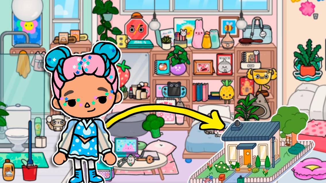 Бесплатный дом Тока Бока в стиле Каваий 💚 Toca Boca 🩵