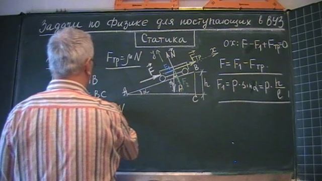 Усилие по удержанию автомобиля на наклонной плоскости