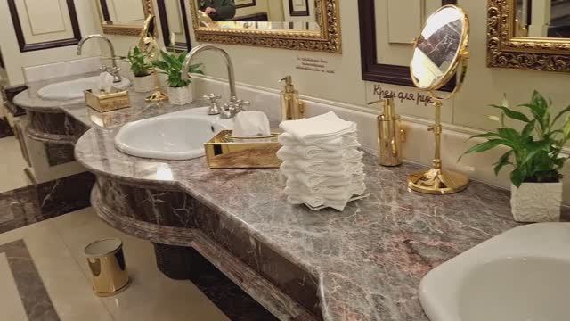 Помпезный исторический туалет ГУМа / Moscow