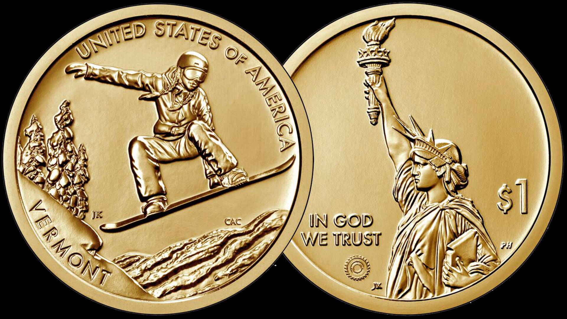 1 доллар Американские инновации - Сноуборд (Вермонт) 2022 года