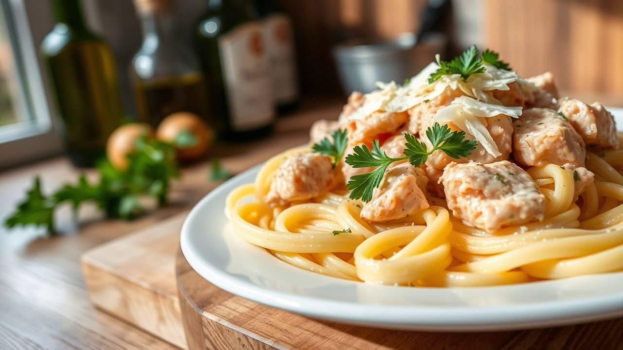 Итальянская классика: Папарделле с кремовой текстурой и дымным ароматом Лосося!