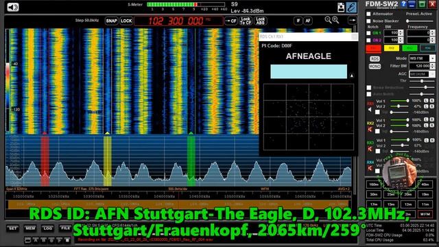 03.06.2025 22:13UTC, [Es], AFN Stuttgart-The Eagle, Германия, 102.3МГц, 2065км
